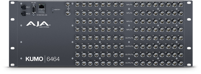 AJA Now Shipping KUMO 6464 Compact SDI Router