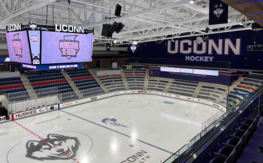 UCONN Hockey Drops Puck at New Toscano Family Ice Forum with Daktronics ...