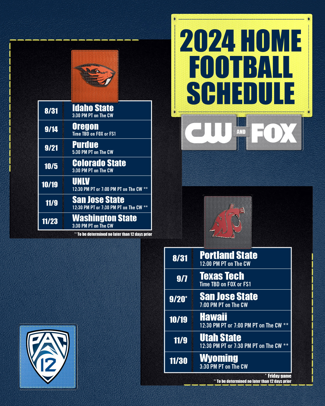 Pac-12 Football to be Featured Nationally Across The CW Network & FOX ...
